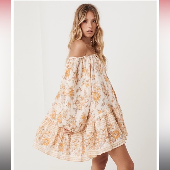 Spell | Dresses | Spell Meadowland Linen Tunic Dress Cream Nwt | Poshmark